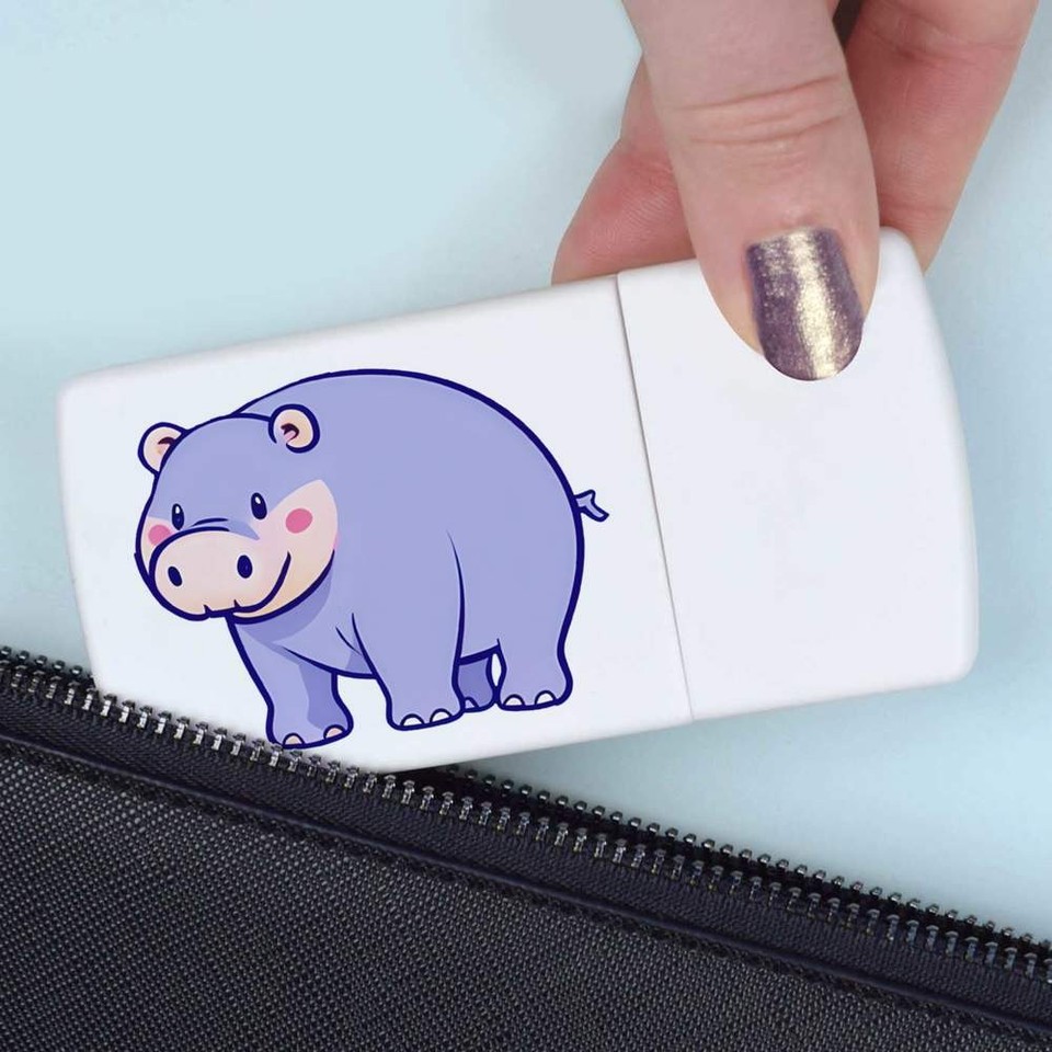 'Cartoon Hippo' Pill Box with Tablet Splitter (PI00026029) | eBay