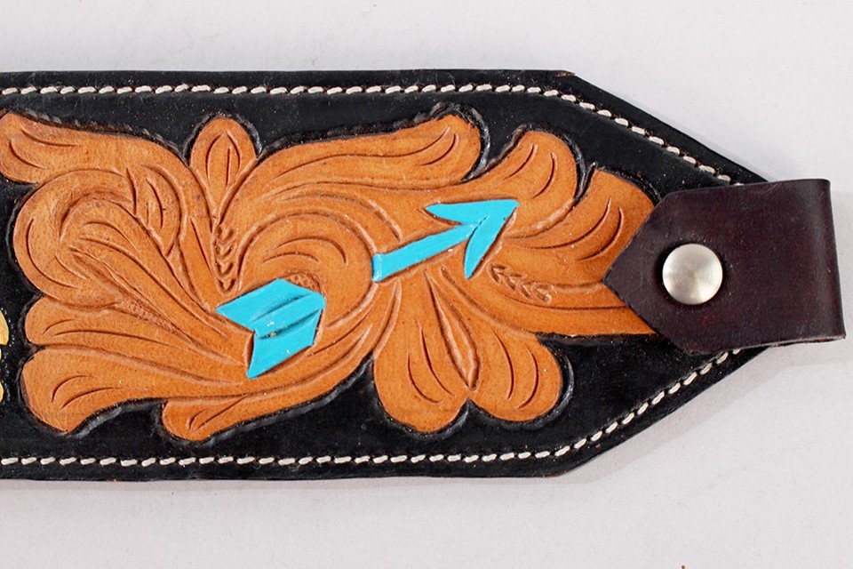 BH HILASON Western Horse Halter Noseband Genuine American Leather Tan w ...