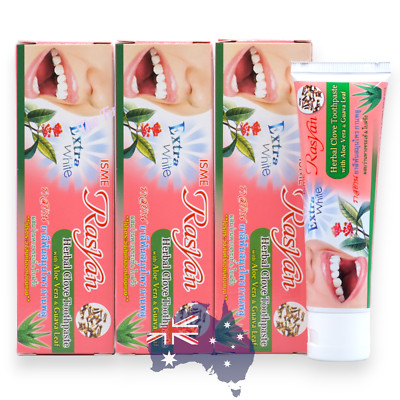 Rasyan Toothpaste ISME Herbal Clove Toothpaste w Aloe Vera & Guava Leaf 100g x 3 | eBay