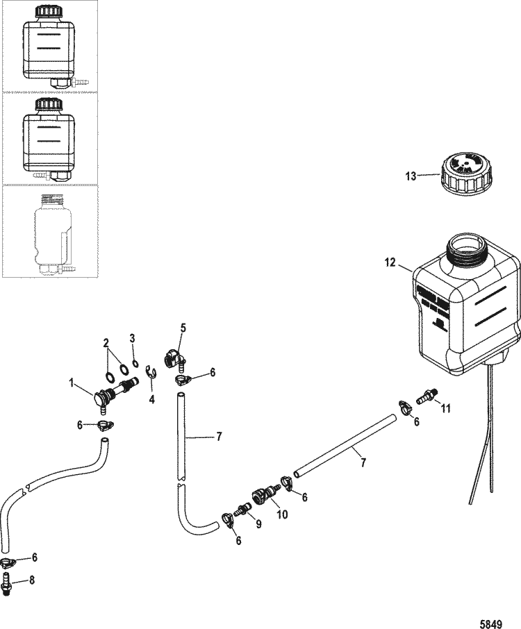 Mercruiser Alpha, Bravo OEM Gear Oil Lube Fitting KIT 861150T02, 861163 ...