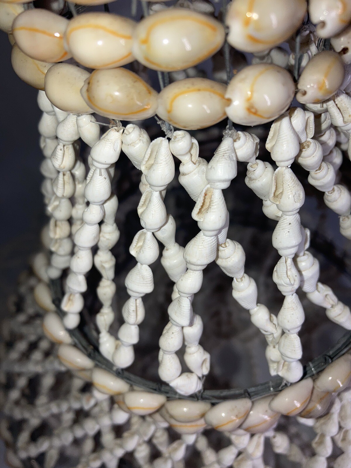 Chula Shell Chandelier 53” Wind Chime Hang Gorgeous Wire Fishing Line ...