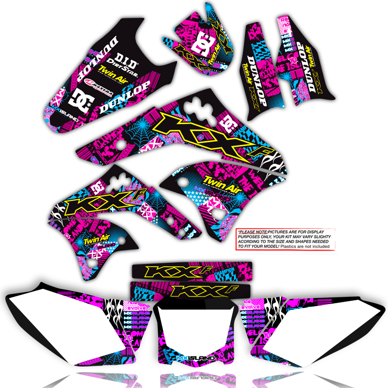 1992 1993 KX 125 / 250 GRAPHICS KIT KAWASAKI KX250 KX125 NIGHT RIDER ...