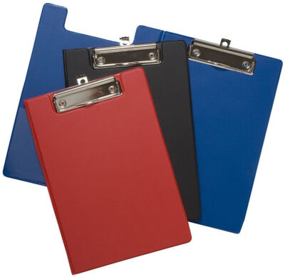 6 x Quality A5 Foldover Clipboard Hardback PVC Clip Board Filing Office ...