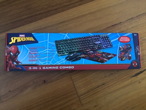 NEW Spider Man 3 in 1 Gaming Combo Marvel Keyboard Mouse Mat Pad ...