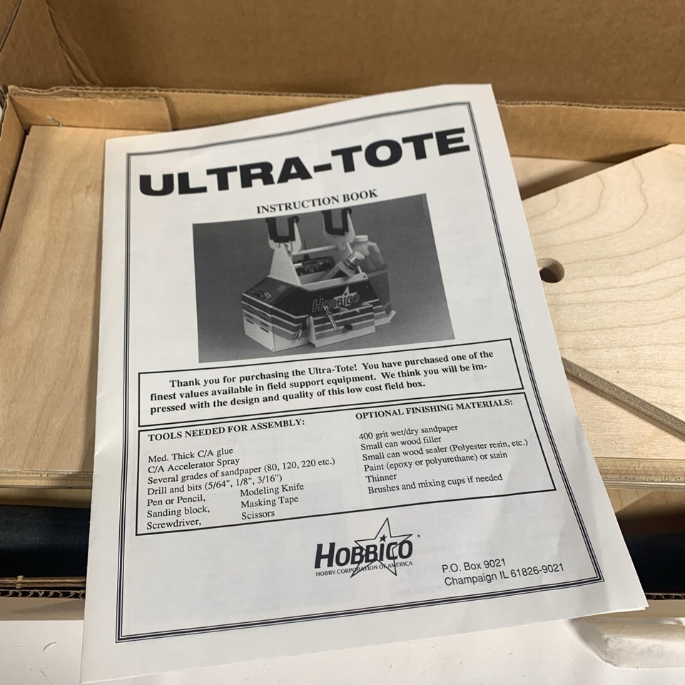 Wood Hobbico Ultra-Tote Basic RC Field Box Kit HCAP5020 Unassembled NEW ...