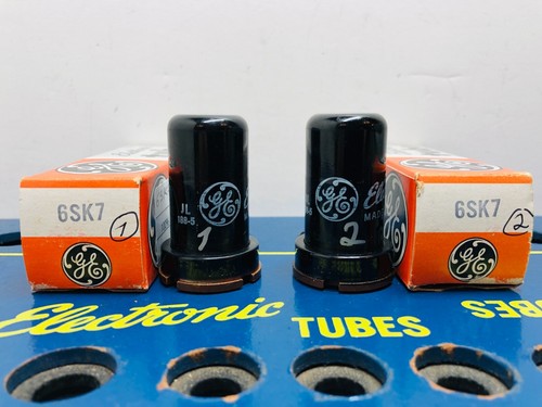 Closely Matched Pair GE 6SK7 Same Date NOS NIB Tested Strong Tube | eBay