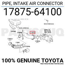 1787550111 Genuine Toyota Pipe Intake Air Connector 17875-50111 for ...