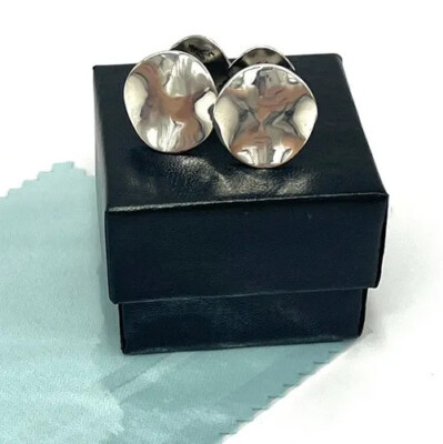 IPPOLITA MEDERN WAVY DISC CUFF LINKS 925 STERLING SILVER MEN'S RARE | eBay