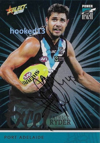 Signed Patrick Ryder Port Adelaide Power Autograph on 2016 Select ...