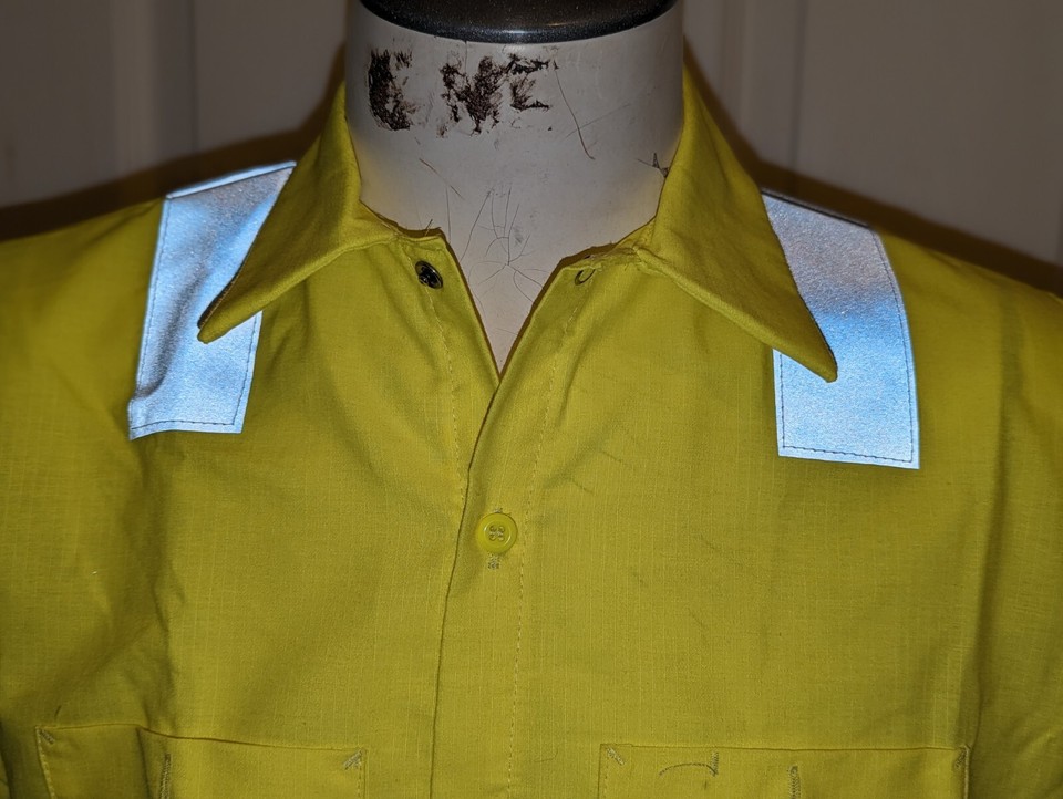 Red Kap Reflective Yellow Work Shirt Type R Class 2 Level 2 Sz M Short ...