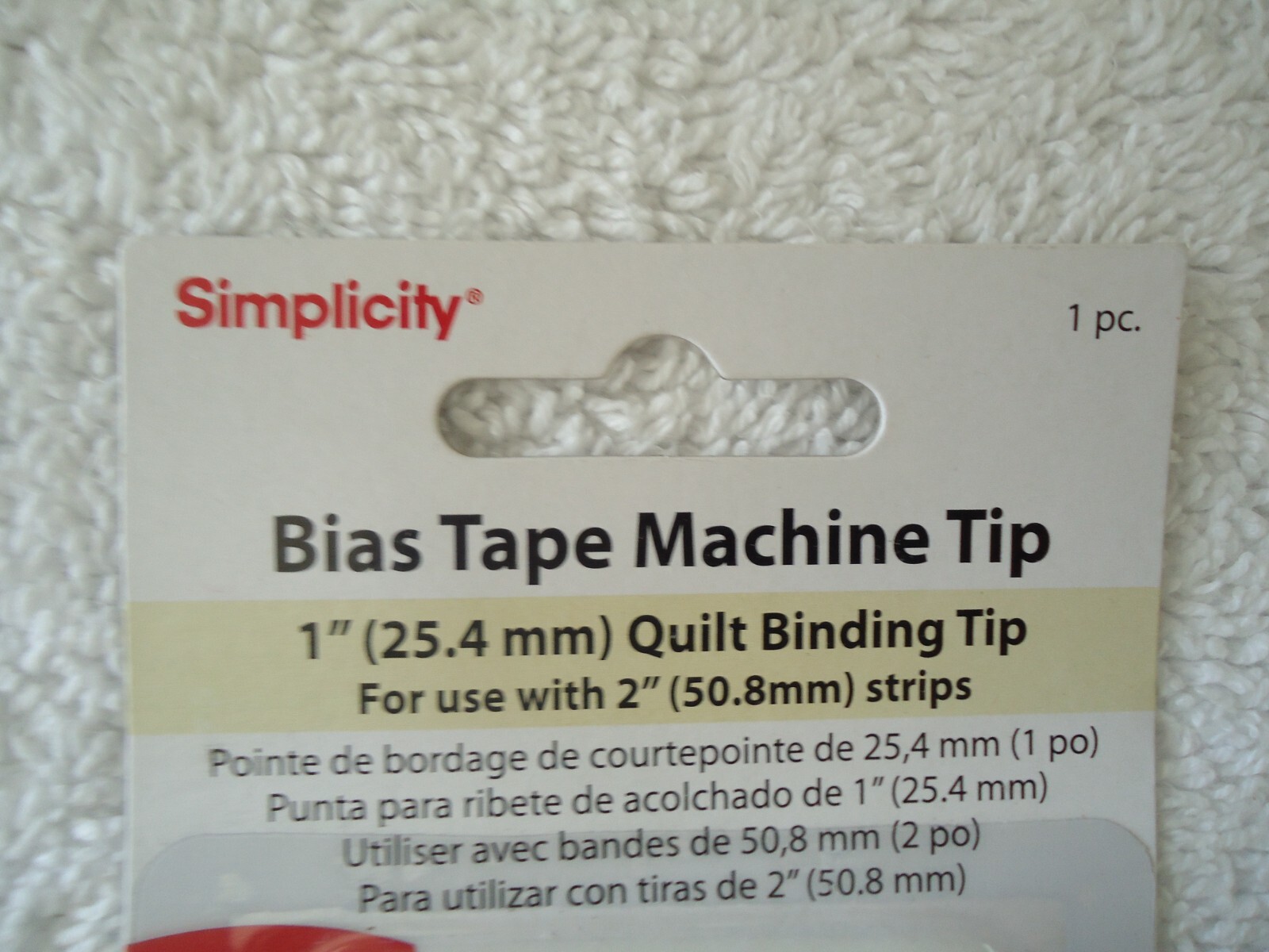 Simplicity Bias Tape Machine Maker 1" Quilt Binding Tip 1 Inch for sale ...