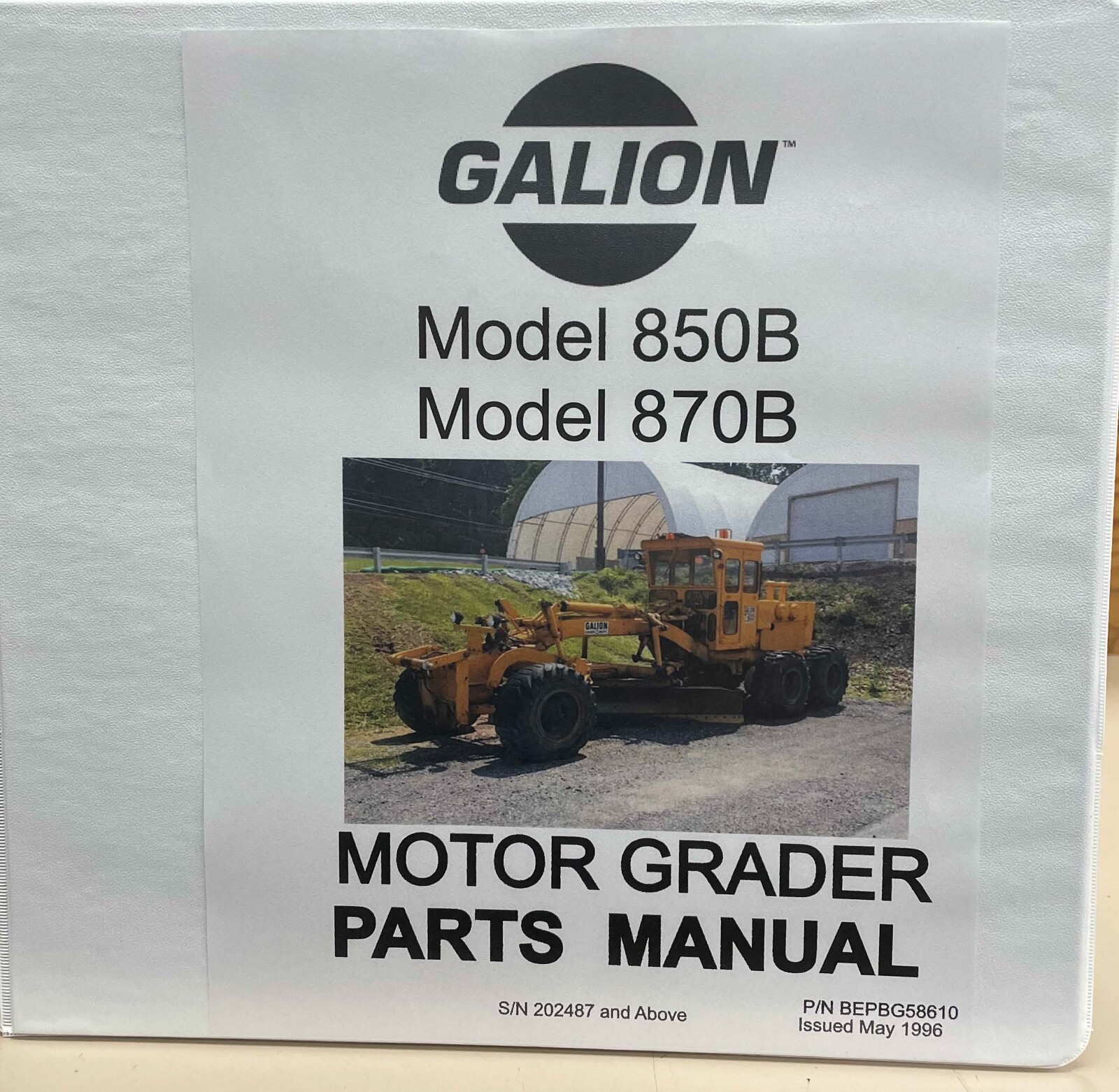 GALION 850B/870B GRADER PARTS MANUAL BEPBG58610 | eBay