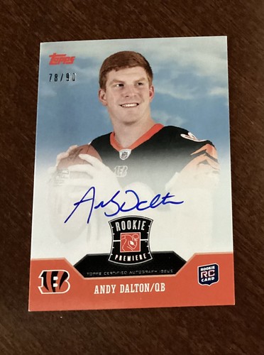 2011 Topps Rookie Premier Andy Dalton #RPAD Auto Cinncinnati Bengals RC ...
