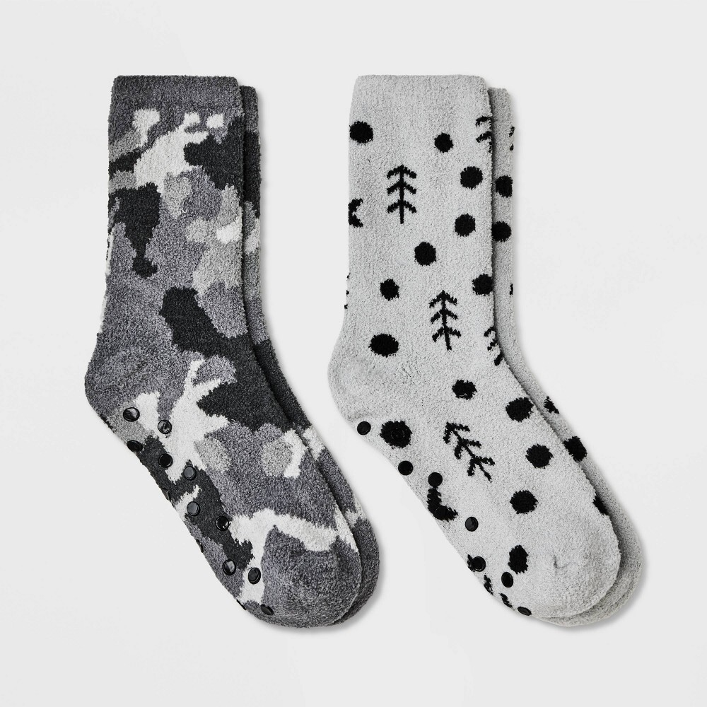 Kids' 2pk Camo Cozy Merchandise Socks - Cat & Jack Gray XS/S | eBay
