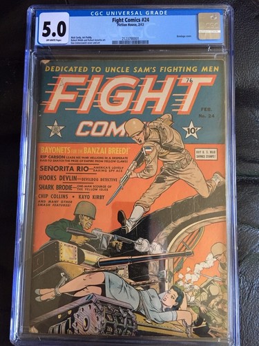 FIGHT COMICS #24 CGC VG/FN 5.0; OW; classic WWII female bondge cover! | eBay