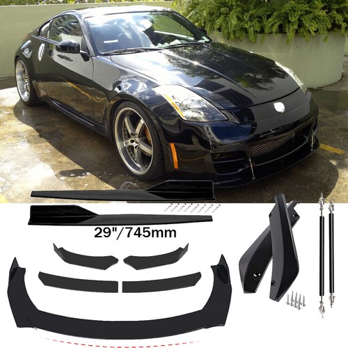 For Nissan 370Z 350Z 29"Side Skirts+Front Bumper Lip Splitter Spoiler ...