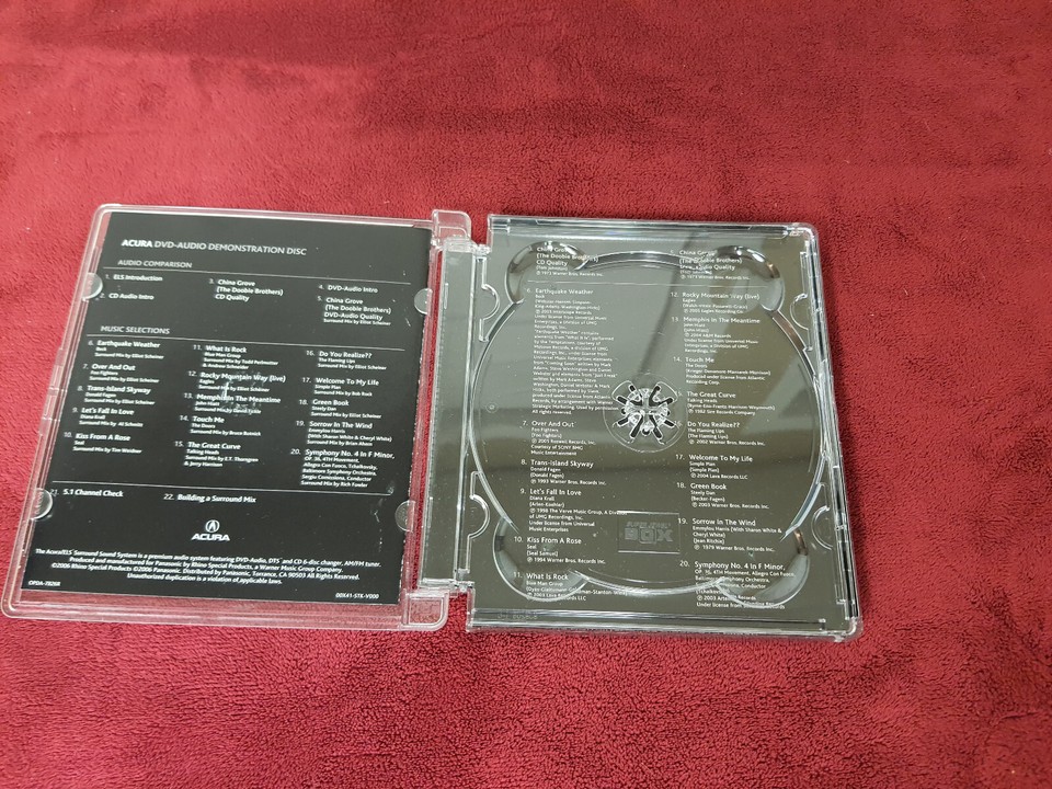 Acura ELS Surround Premium Audio System Demonstration Disc CASE ONLY | eBay