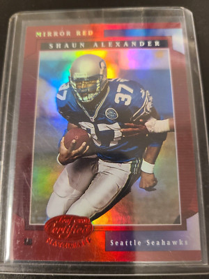 2001 Leaf Certified Materials Mirror Red 44/75 Shaun Alexander #80 ...