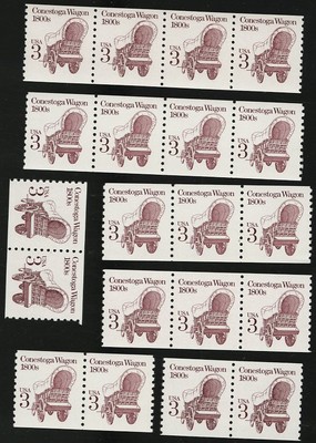 US #2252a 3¢ Conestoga Wagon 1800s untagged shiny gum wholesale lot 20 ...