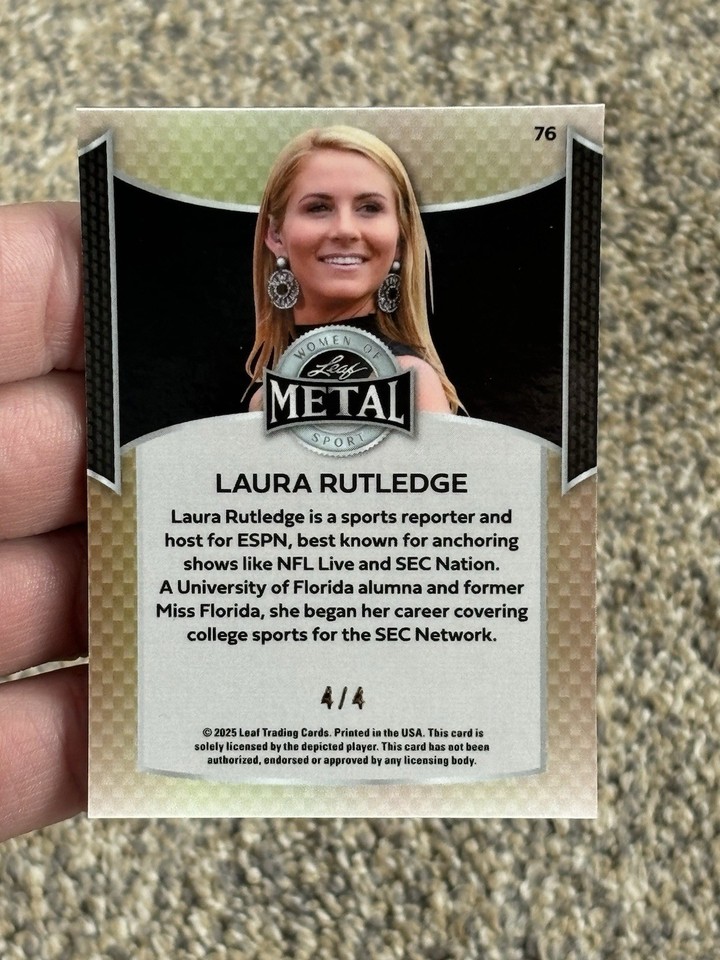 Laura Rutledge 4/4 Tie Dye Parallel 2025 Leaf Metal Women Of Sport #76 ...