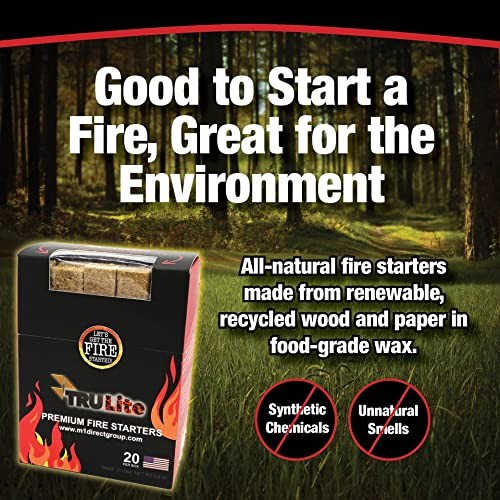 TRULite Premium Fire Starters, 20 Piece Box, USA Made, Ideal for ...