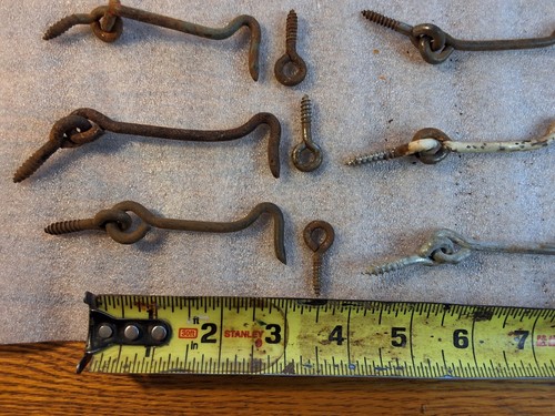 Lot 12 Vintage GARDEN GATE HOOKS screw In W/ Eyes Latches Antique ...