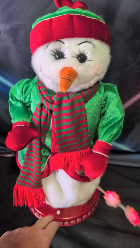 Gemmy Ms. Snowflake 18" Santa Baby Twirls Spinning Snowman Sings No ...