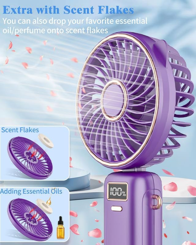 Hand Held Fan,Mini Portable Fans Rechargeable,Usb Small Desk Battery ...