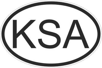OVAL sticker flag country code bumper decal car laptop saudi arabia KSA ...