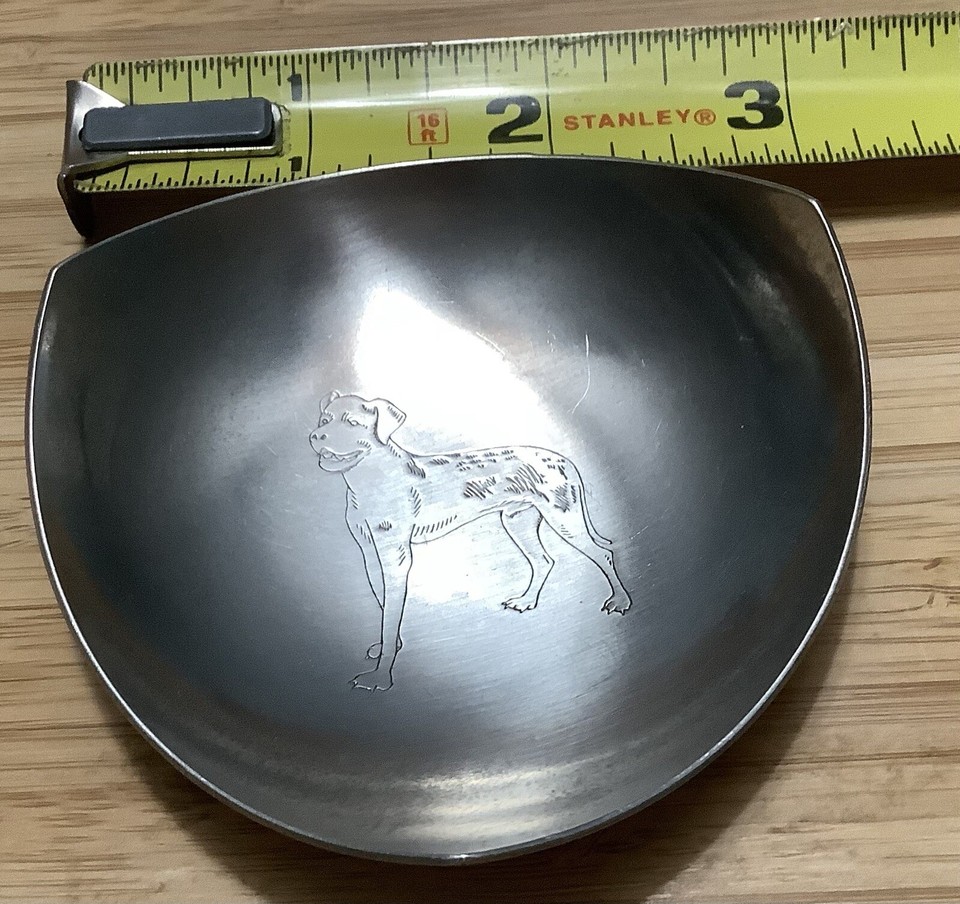 MCM Mini Trinket Dish Etched Dog Unique Denmark | eBay UK