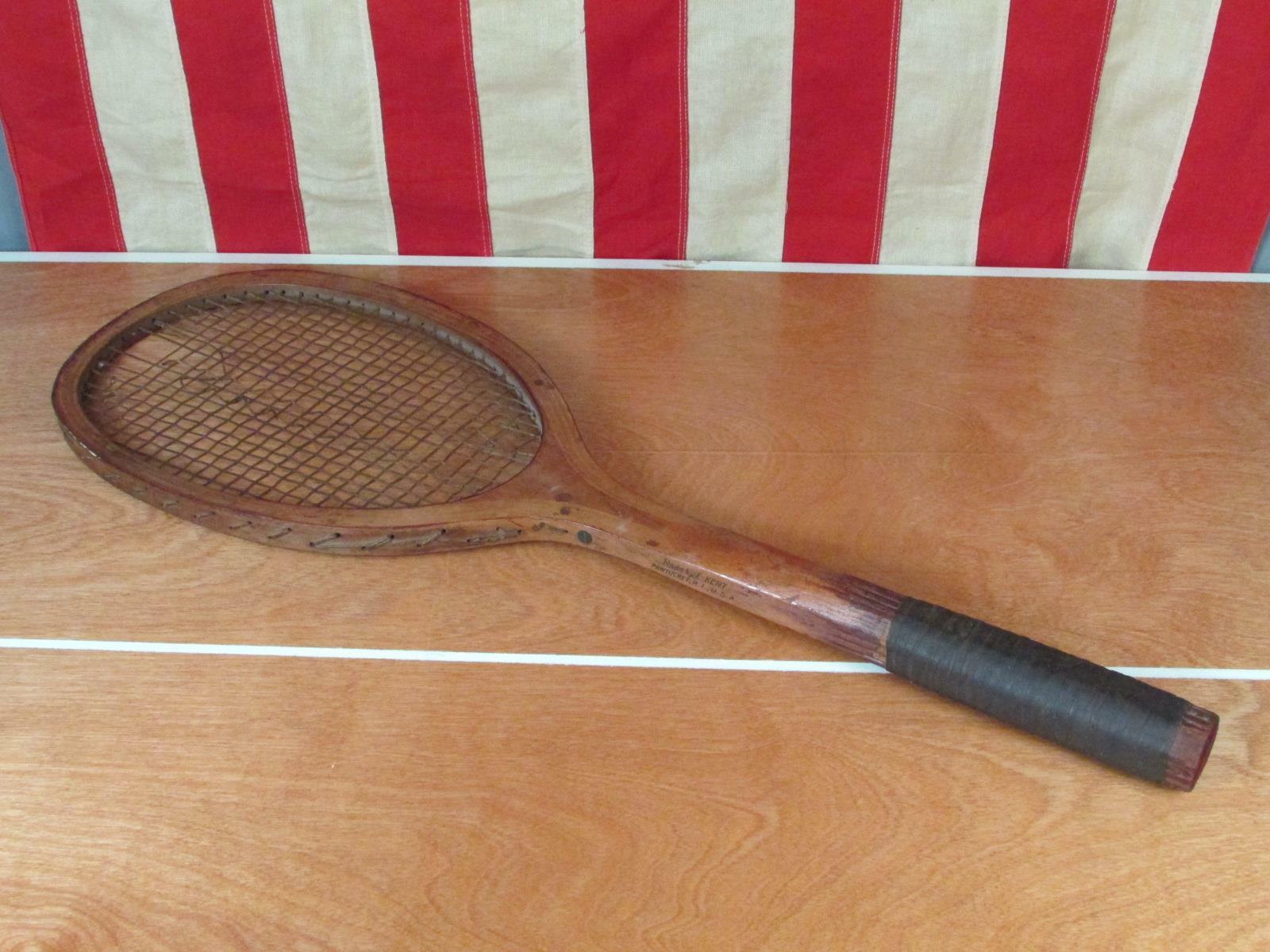 Vintage Antique Hartford Wood Tennis Racquet E.Kent early 1900s Great ...