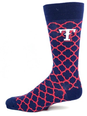 Texas Rangers Baseball Navy & Red Quatrefoil Design Crew Socks | eBay
