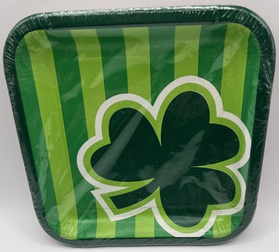 Big Shamrock St. Patrick's Day Irish Clover Party 7" Square Paper ...