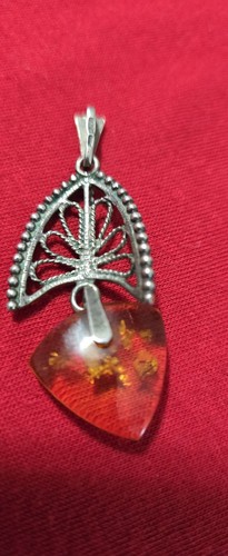 Russian Baltic Amber Pendant Silver Marked 875 2 Inches | eBay