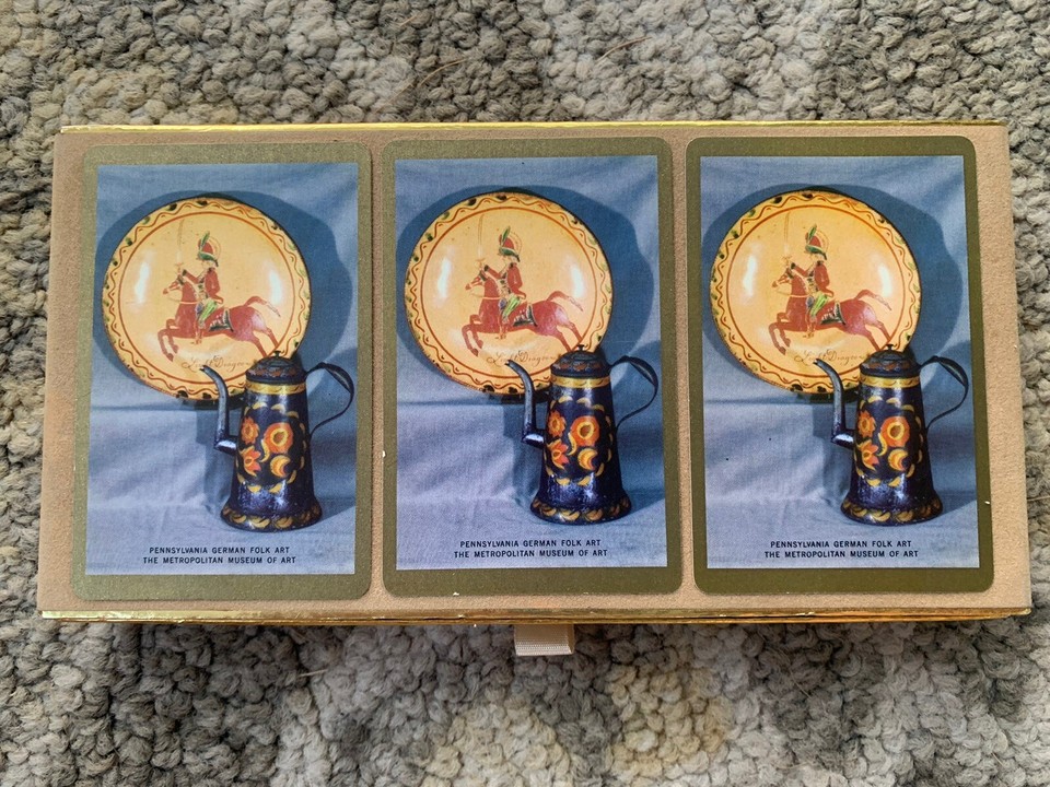 Vtg Congress TRIPLE Deck Playing Cards Hard Case 3 Decks All Cards ...