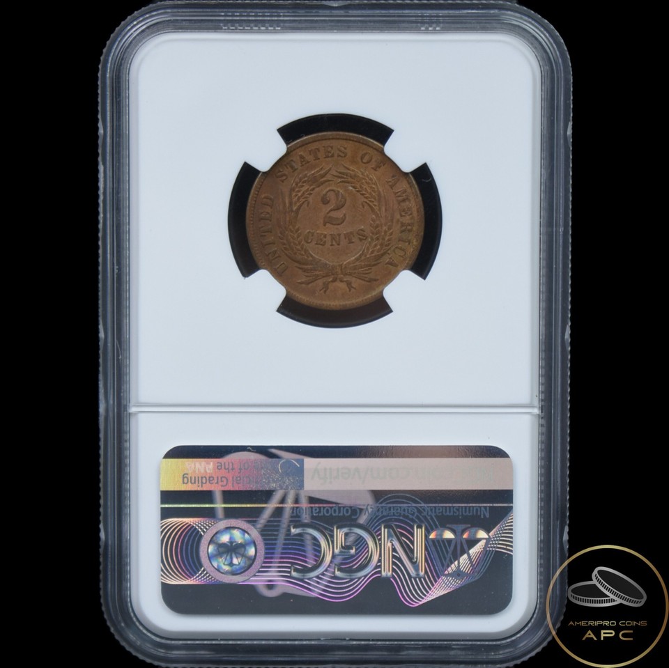 1865 Plain 2 Cents NGC XF Details 2C Two Cent Piece | eBay