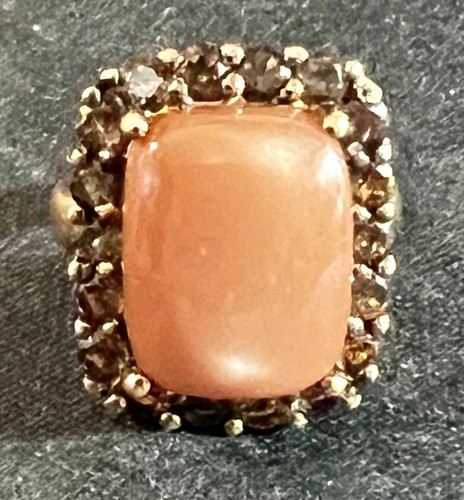 SI 925 VERMEIL CAT'S EYE AGATE & CITRINE RING Sz 6 | eBay