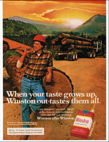 Winston Cigarettes Tobacco Lumber Jack Trucker- 1980 Vintage Print Ad ...