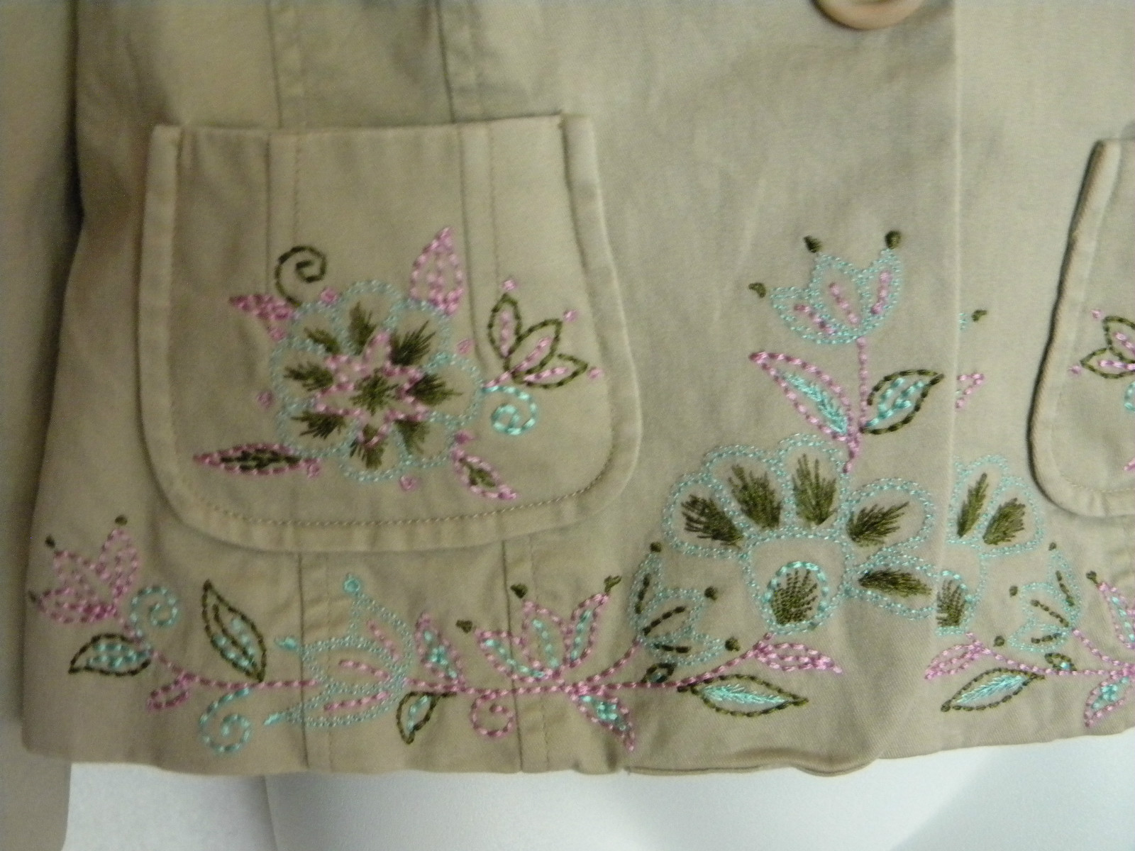 A Line Stretch Embroidery Lined Jacket Size 10 | eBay