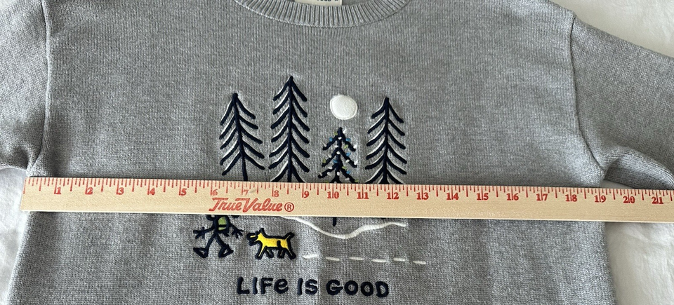LIFE IS GOOD Medium Women's Gray Winter Sweater Rocket with Jake ...