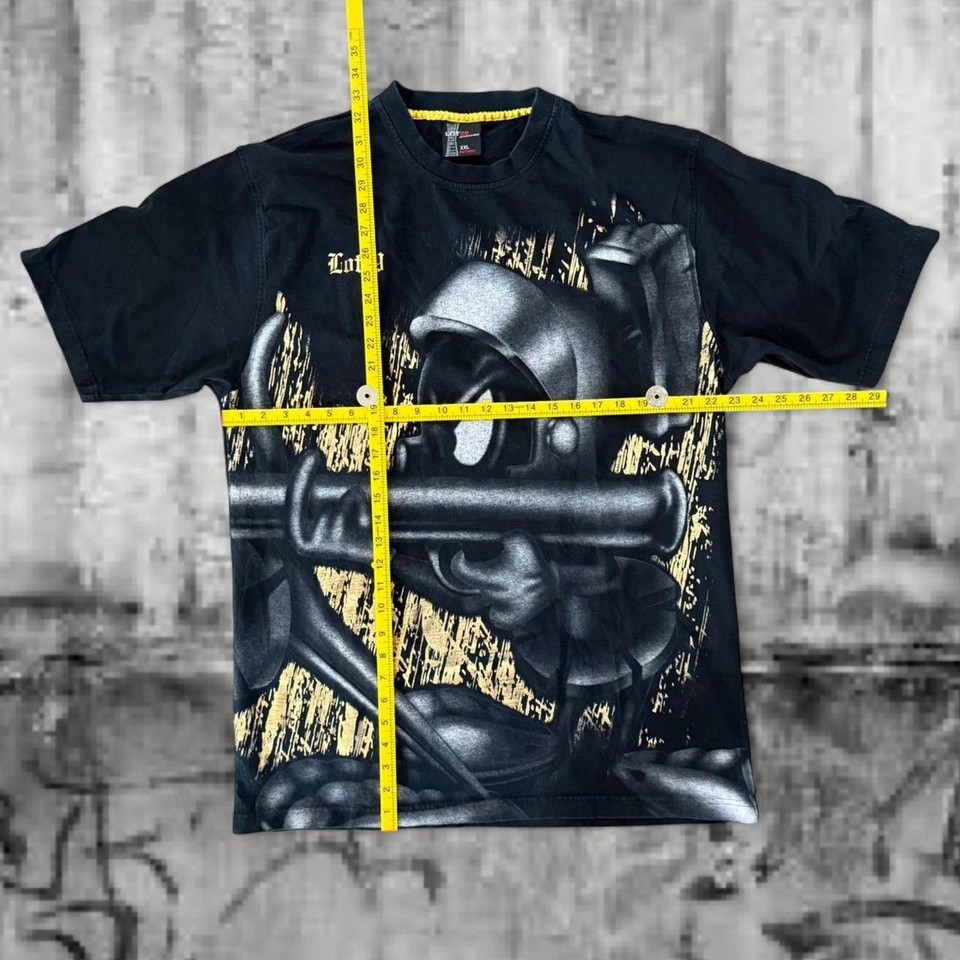 Lot29 XXL Black Graphic Tee – Airbrushed Cartoon Sniper Design | eBay