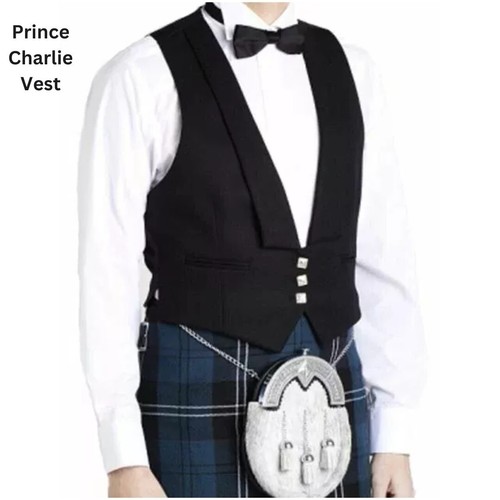 Scottish kilt Vest Tartan Argyle Wool men wedding Waistcoat Cut Five ...