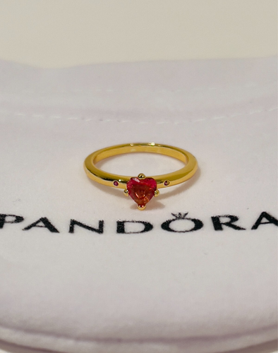 Pandora 925 ALE Explosion of Love You & Me 14k Gold-Plated Ring 7 / 54 ...