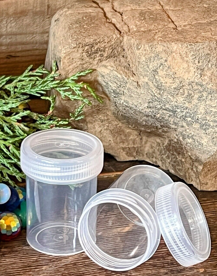 10 Clear Plastic Jars Secure Screw CAPS Container #3811 Diamond ...