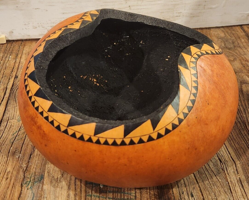 Southwest US Gourd Native American HandPainted SIGNED Ethnic Folk Art ...