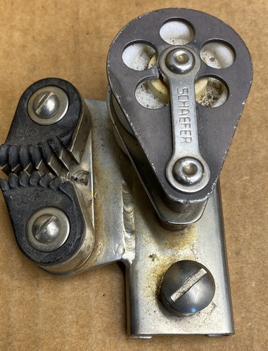 Vintage SCHAEFER Control block double Sheave/ Cam /Starboard | eBay
