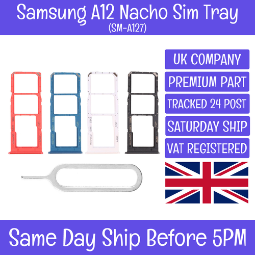 Samsung Galaxy A12 Nacho SM-A127 Replacement Dual Sim Card Tray Holder ...