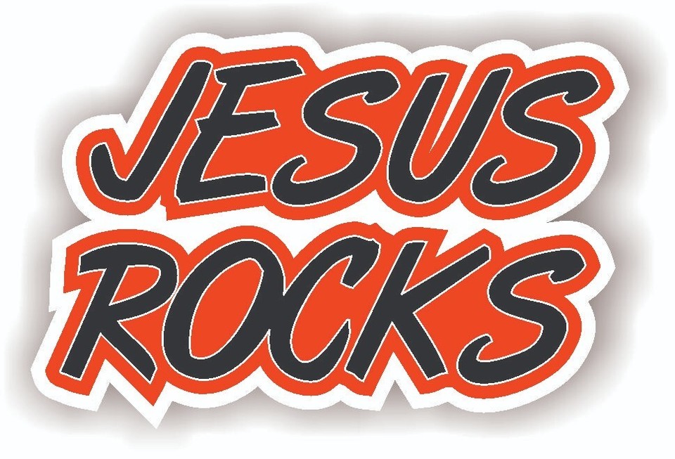 Jesus Rocks Cross Decal Sticker Christian GOD Bible Faith Family Diesel ...