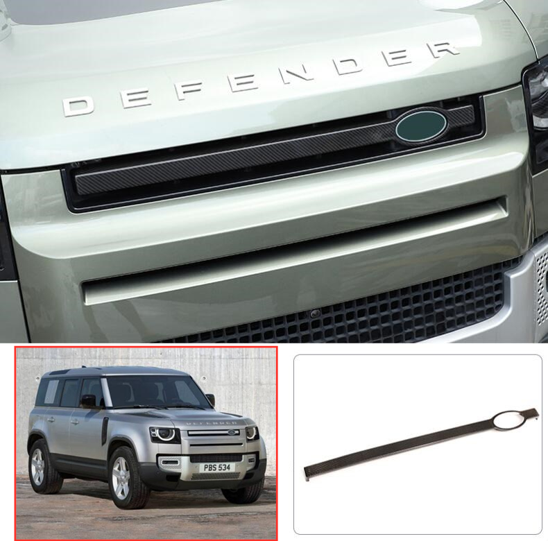 1x carbon fiber FOR 2020-22 Land Rover Defender Front grill Moulding ...