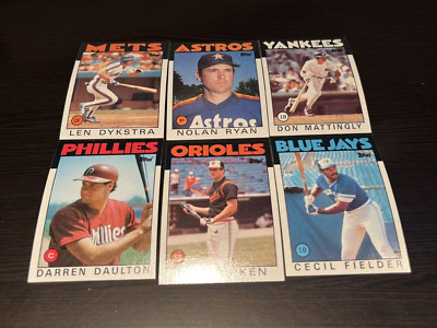 1986 Topps Baseball Complete Set 1-792 NM Daulton Fielder Dykstra RC | eBay